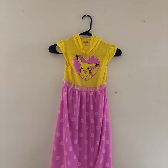 Pokemon | Dresses | Girls Pokemon Pikachu Hooded Dress Yellowpink With ...